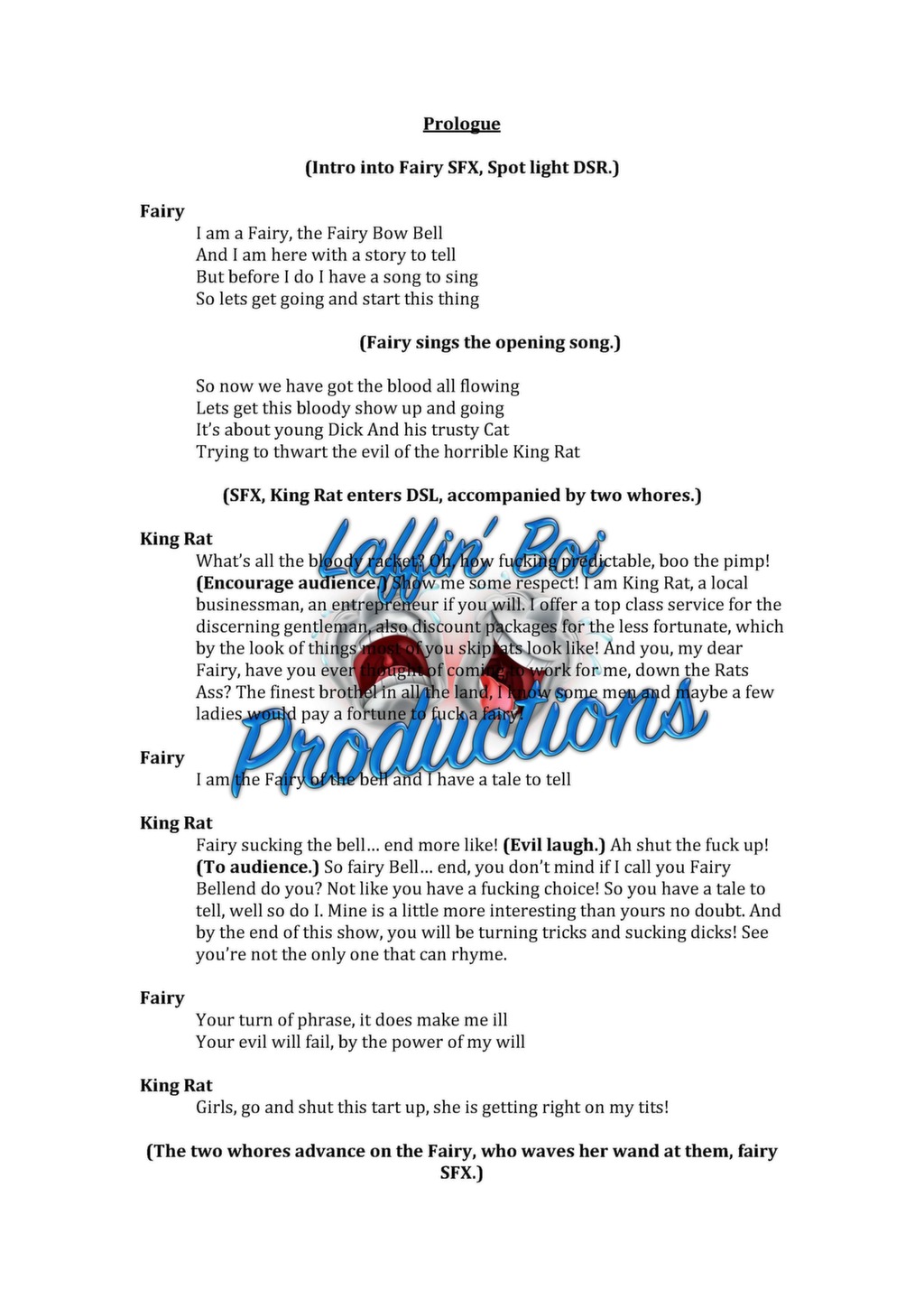 Dick And His Cat! » Dick Whittington Adult Pantomime Script » Laffin' Boi