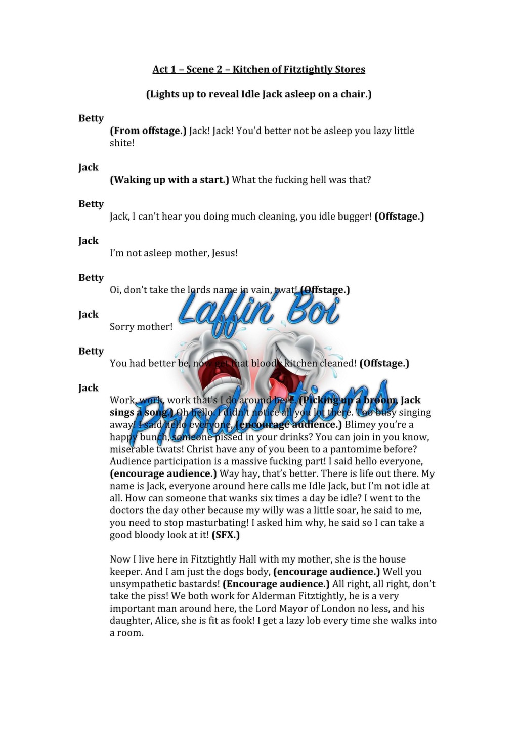 Dick And His Cat! » Dick Whittington Adult Pantomime Script » Laffin' Boi