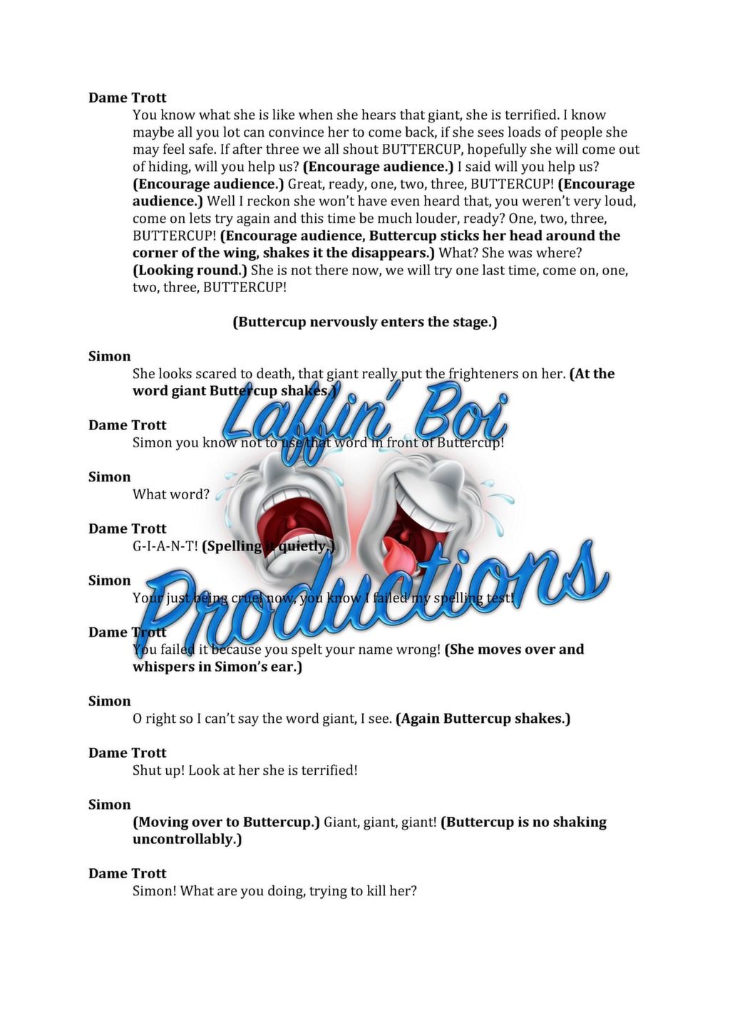 Jack And The Beanstalk Pantomime Script (Full) » Laffin' Boi