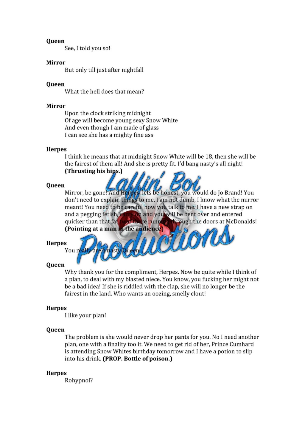 Snow White An Adult Pantomime Script » Laffin' Boi
