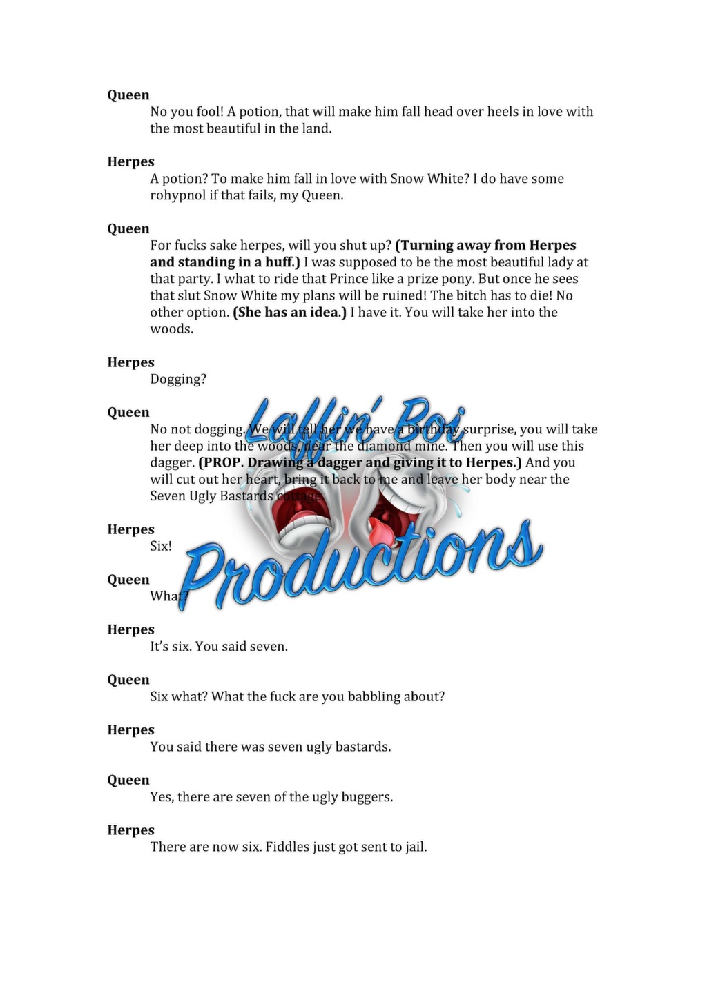 Snow White An Adult Pantomime Script » Laffin' Boi
