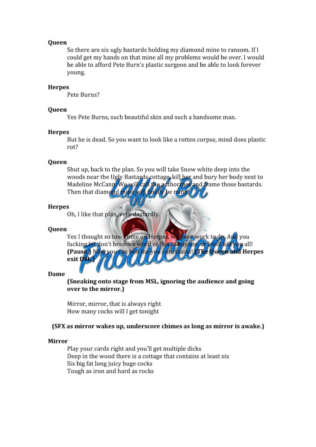 Snow White An Adult Pantomime Script » Laffin' Boi